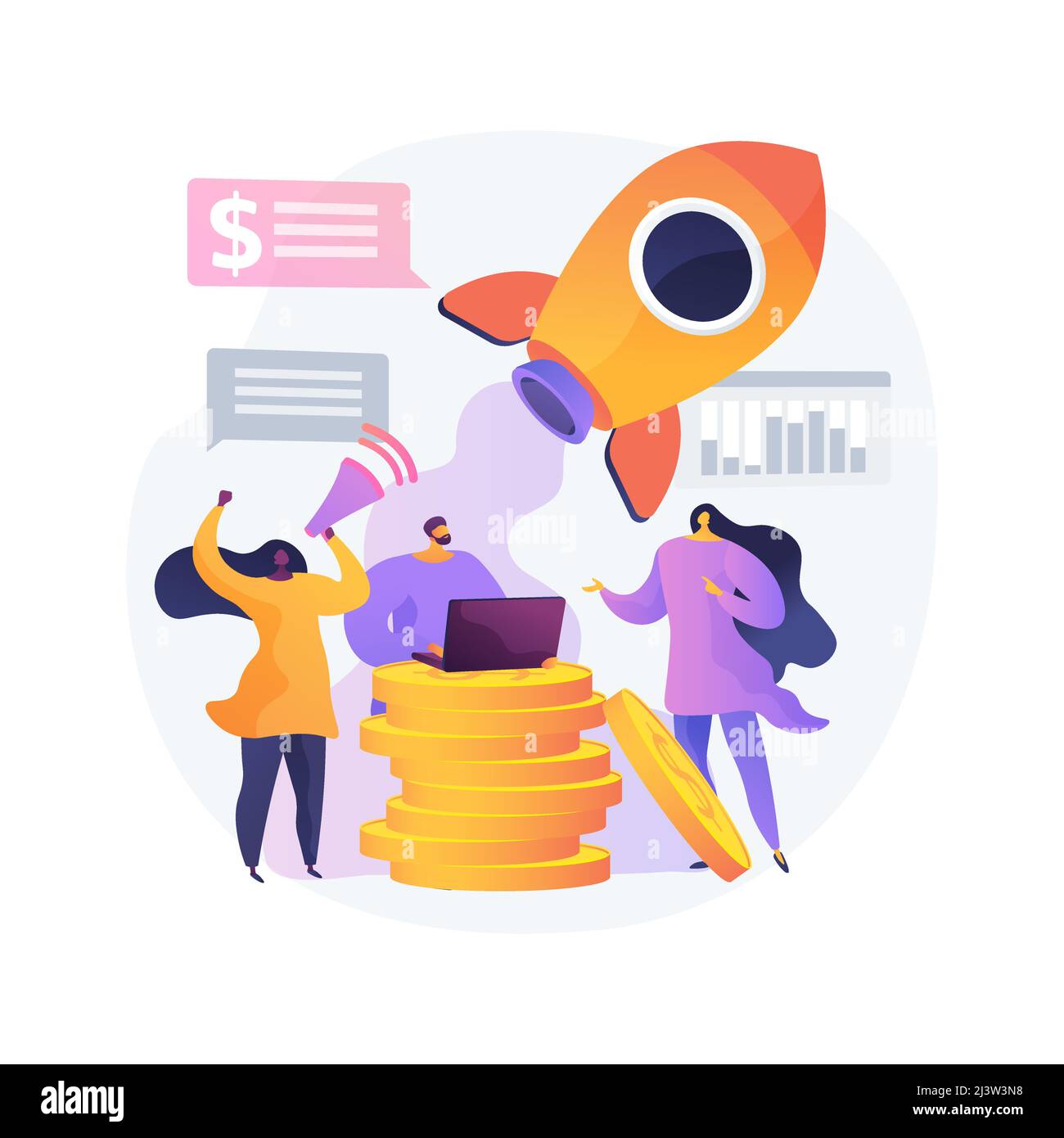 Crowdfunding abstract concept vector illustration. Crowdsourcing ...