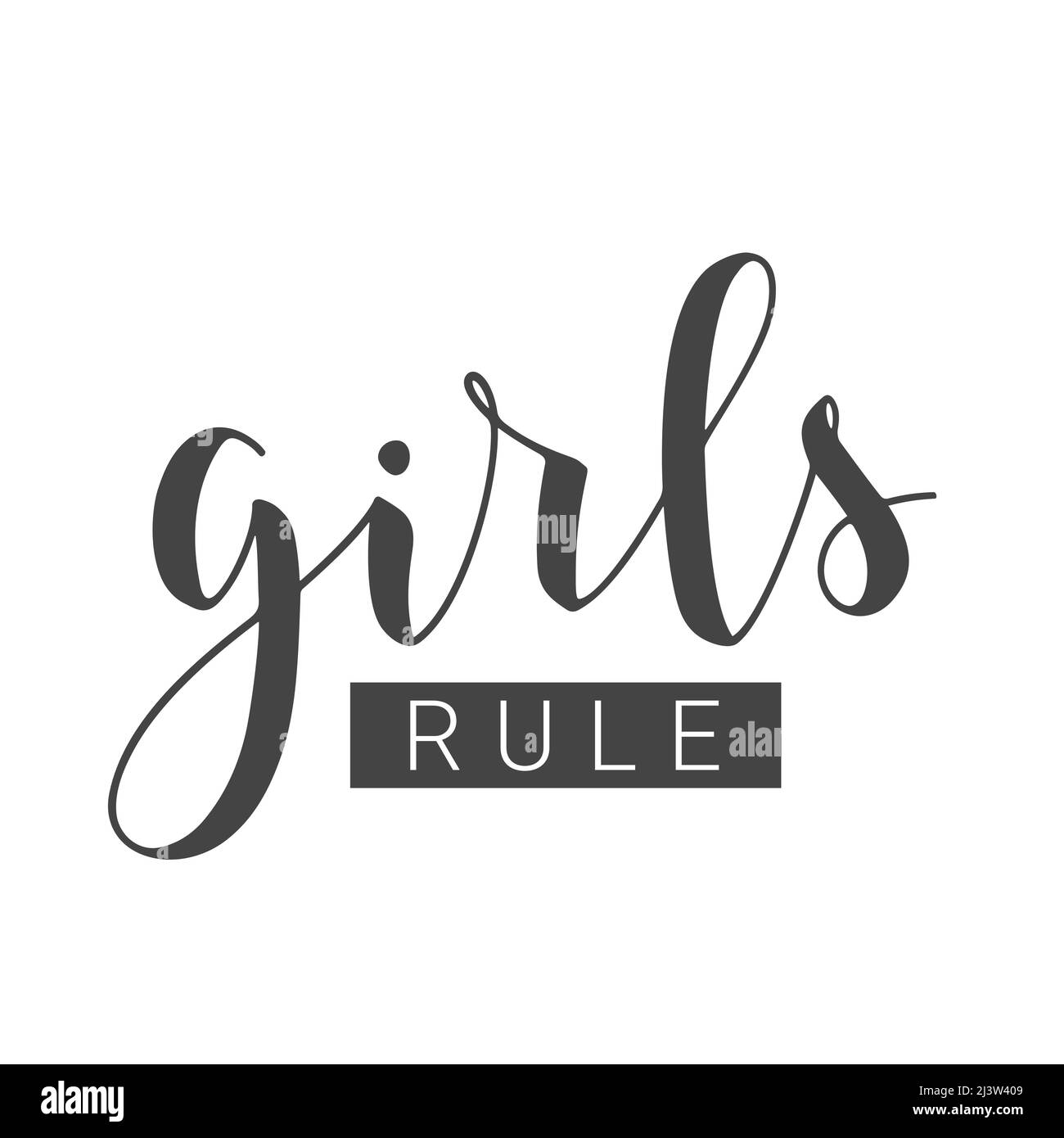 Vector Illustration. Handwritten Lettering of Girls Rule. Template for ...