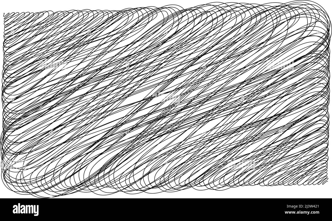 Scribble, sketch lines rectangle plane. Squiggly, zig-zag, criss-cross ...