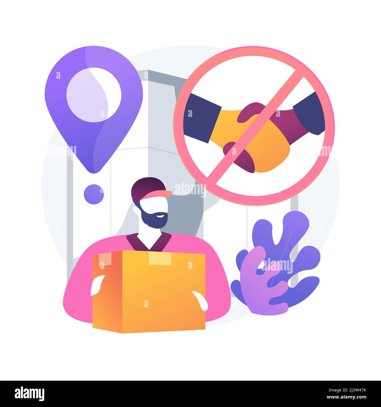 No-contact pick up and delivery abstract concept vector illustration ...