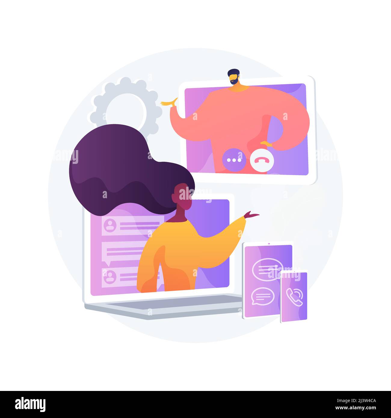 Unified communication abstract concept vector illustration. Enterprise ...
