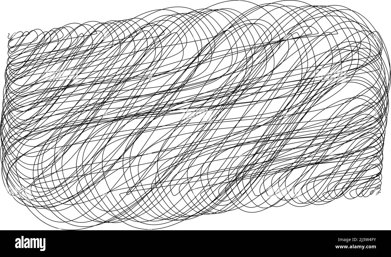Scribble, sketch lines rectangle plane. Squiggly, zig-zag, criss-cross ...