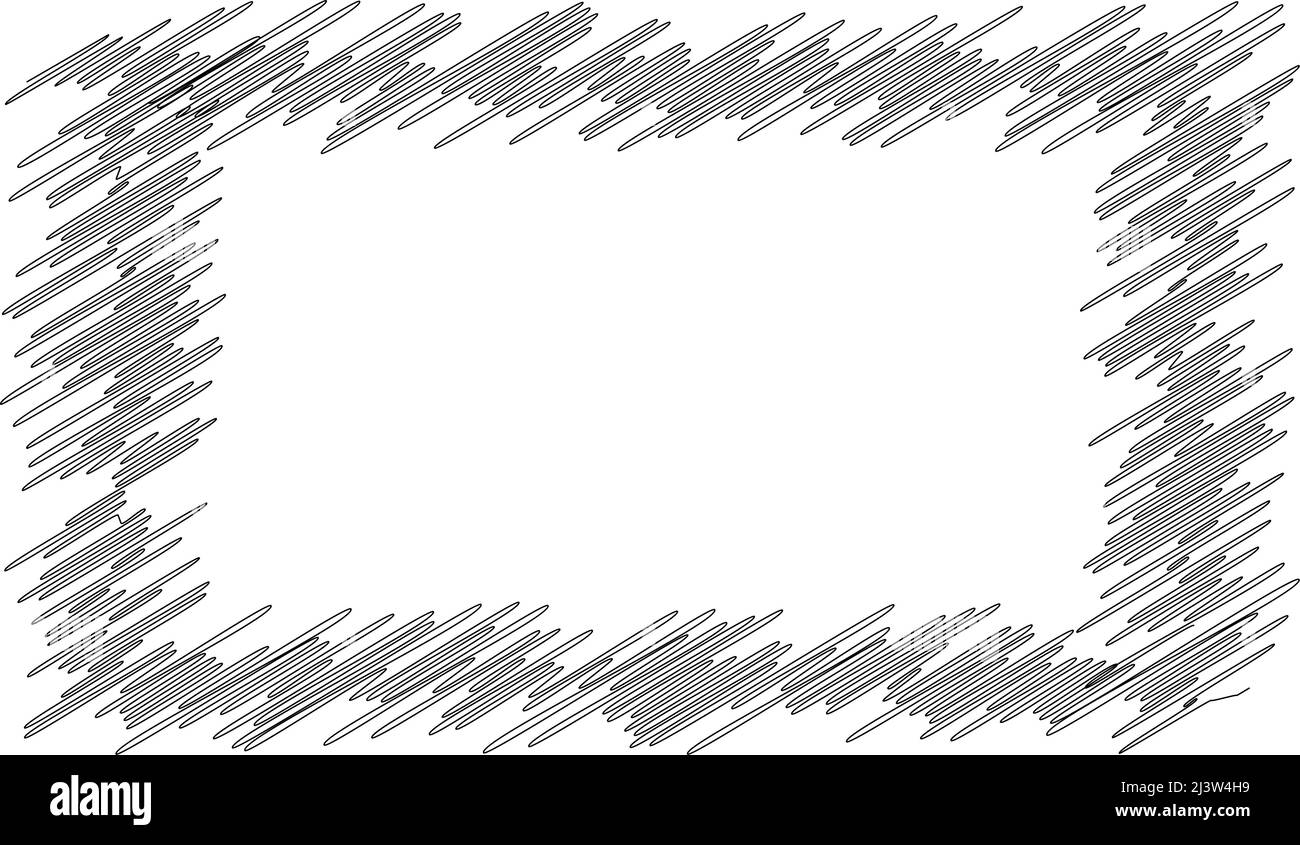 Scribble, sketch lines rectangle plane. Squiggly, zig-zag, criss-cross ...