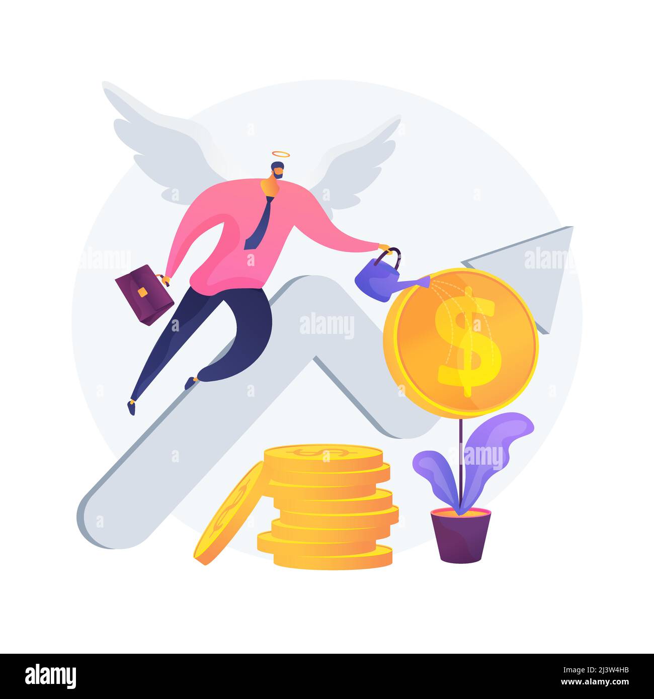 Angel investor abstract concept vector illustration. Startup financial ...