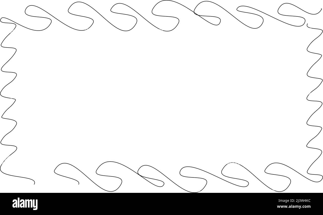 Scribble, sketch lines rectangle plane. Squiggly, zig-zag, criss-cross ...