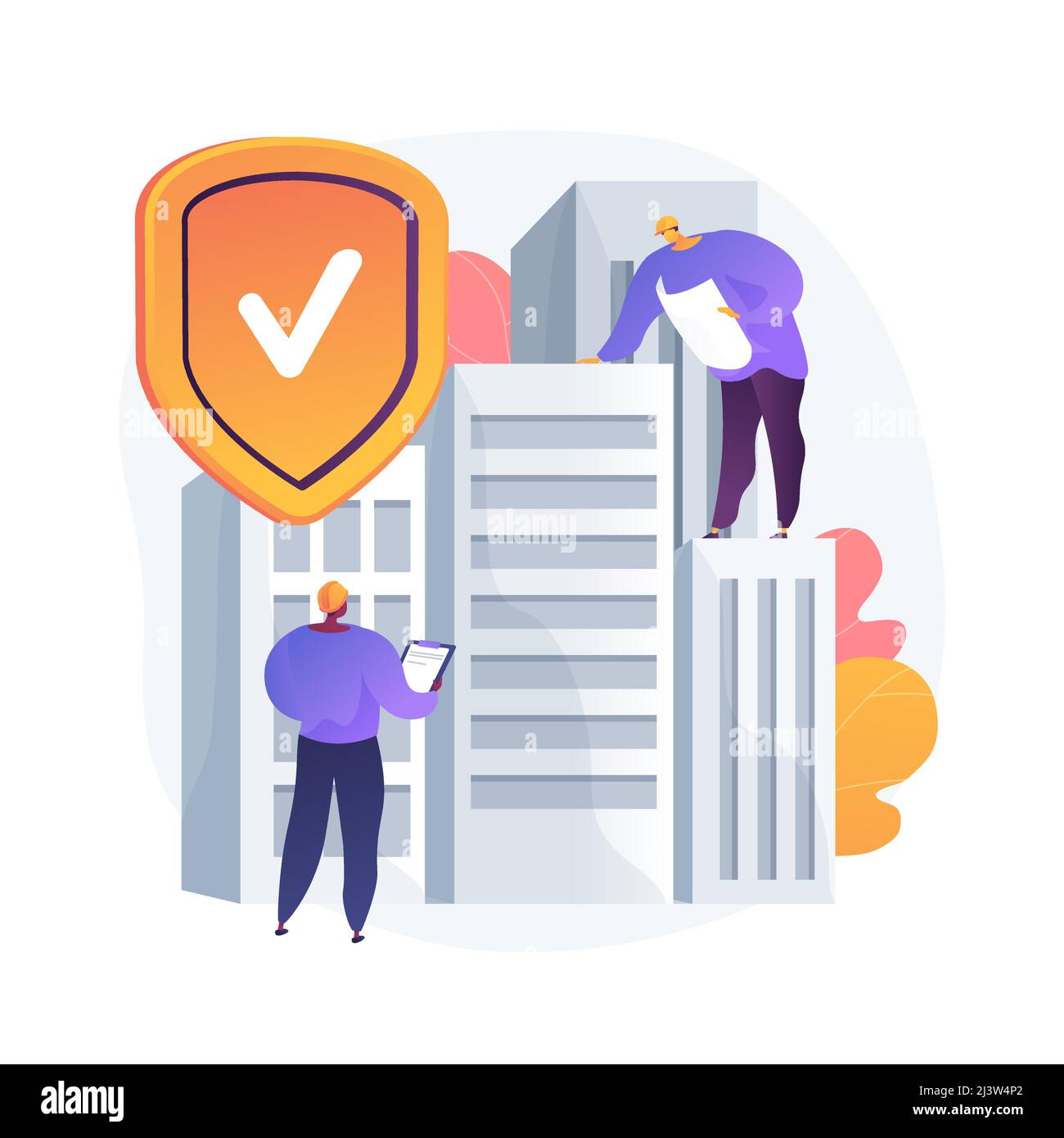 Building safety abstract concept vector illustration. Construction site ...