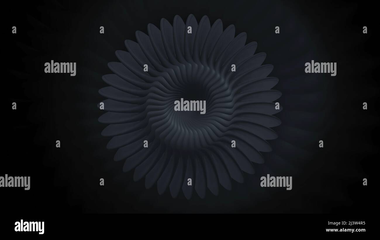 Moving round pattern with petals. Motion. Geometric 3d flower rotates ...