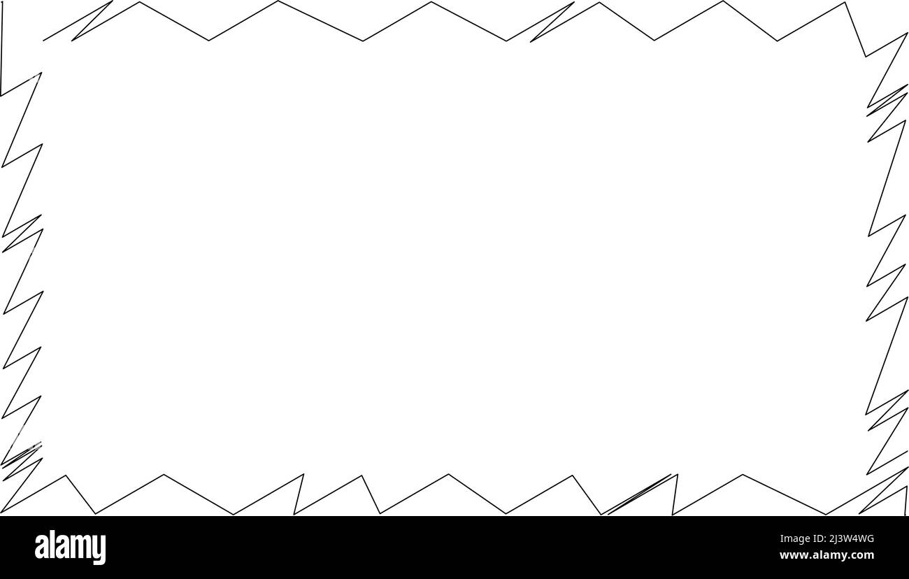 Scribble, sketch lines rectangle plane. Squiggly, zig-zag, criss-cross ...