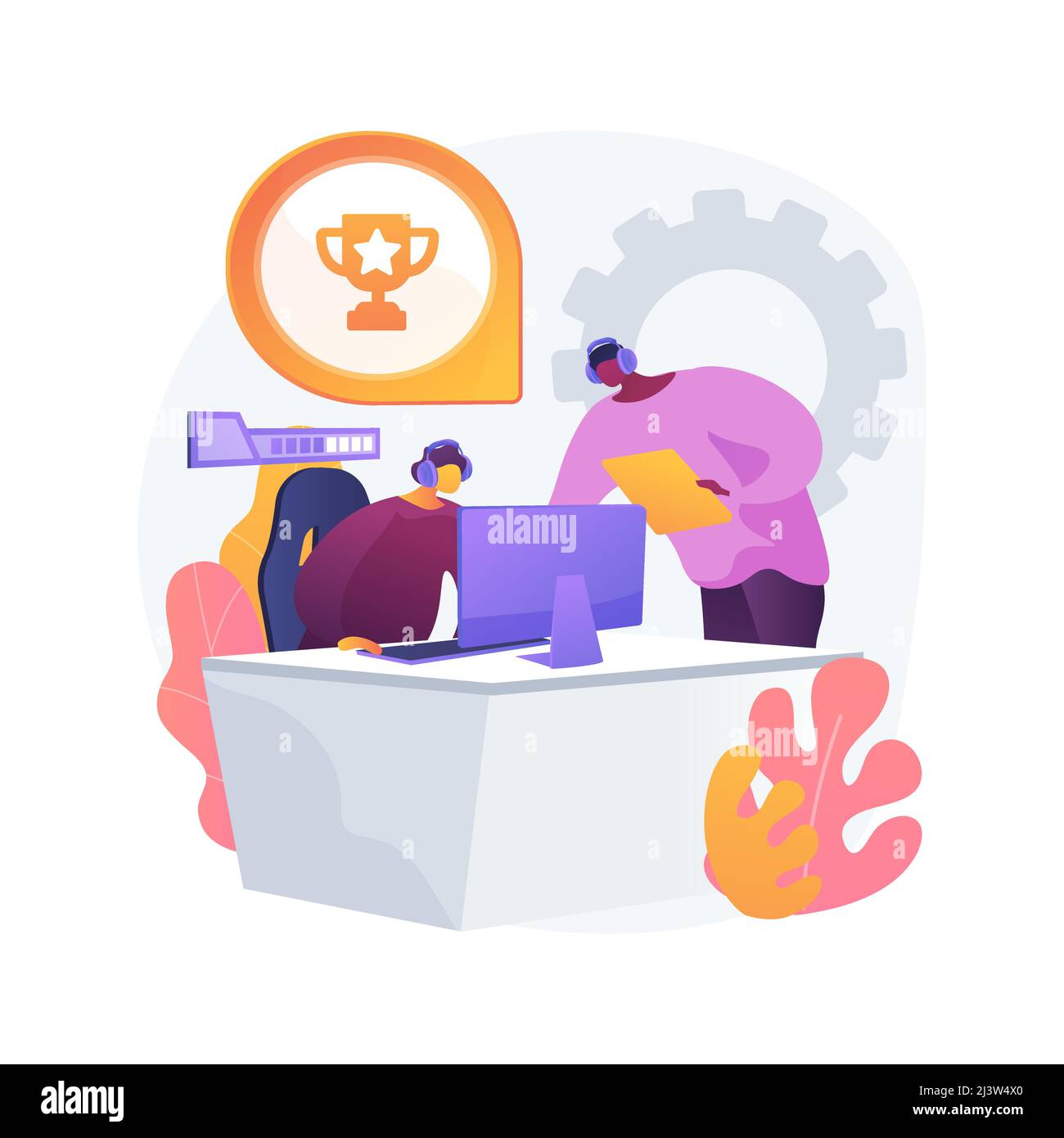 Esports coaching abstract concept vector illustration. Lessons with pro ...