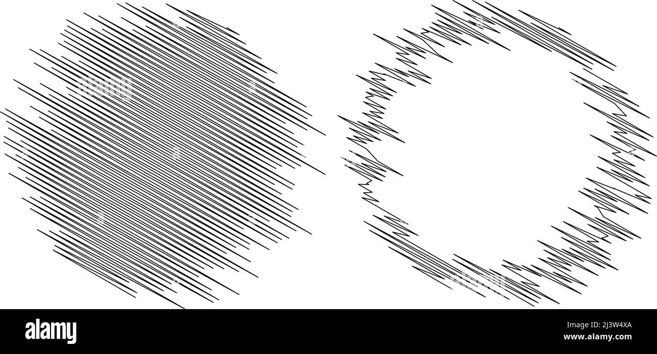 Circle and ring sketch, doodle, scrawl random lines vector elements ...