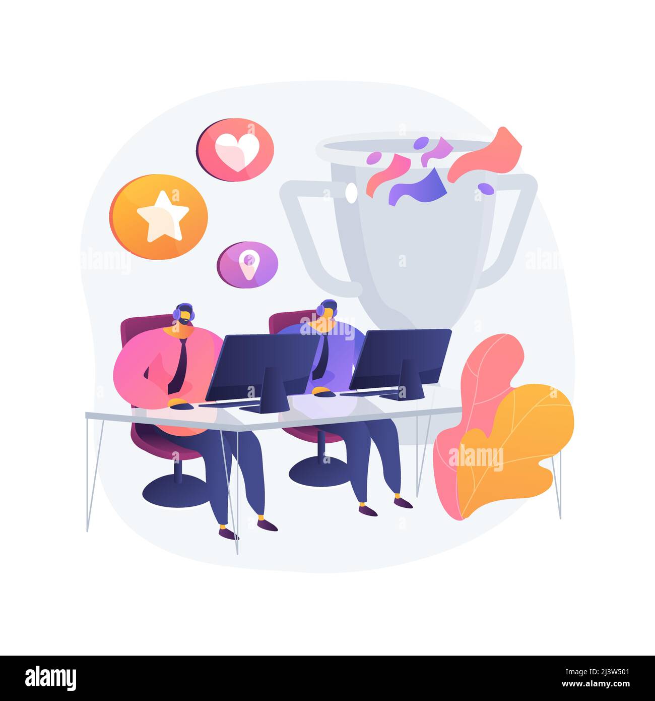 Office esport competition abstract concept vector illustration. Video ...