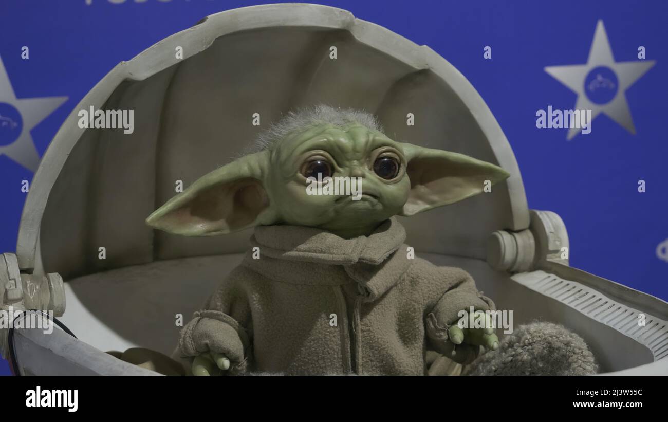 Yoda from Star Wars universe. HDR. Moving model of movie character in ...