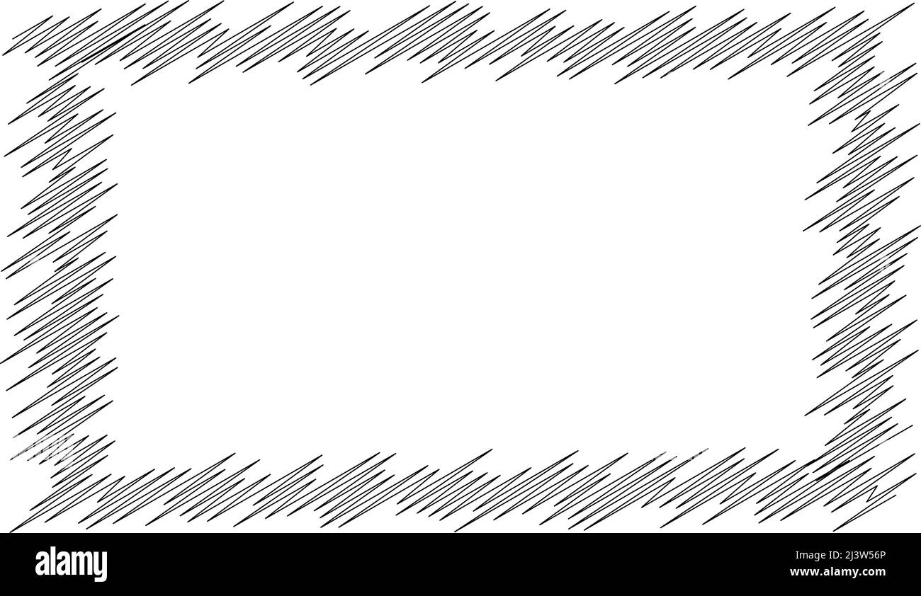 Scribble, sketch lines rectangle plane. Squiggly, zig-zag, criss-cross ...