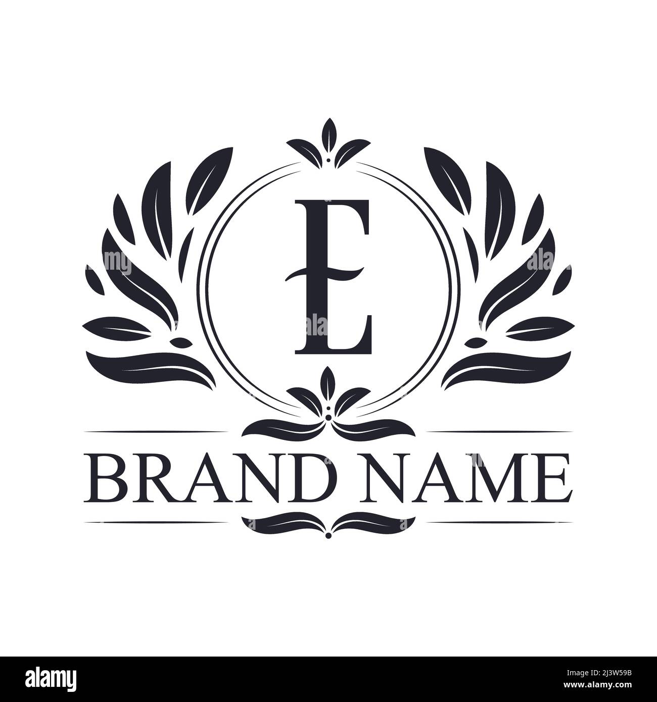 Golden ornamental alphabet E letter logo design. Luxurious golden ...