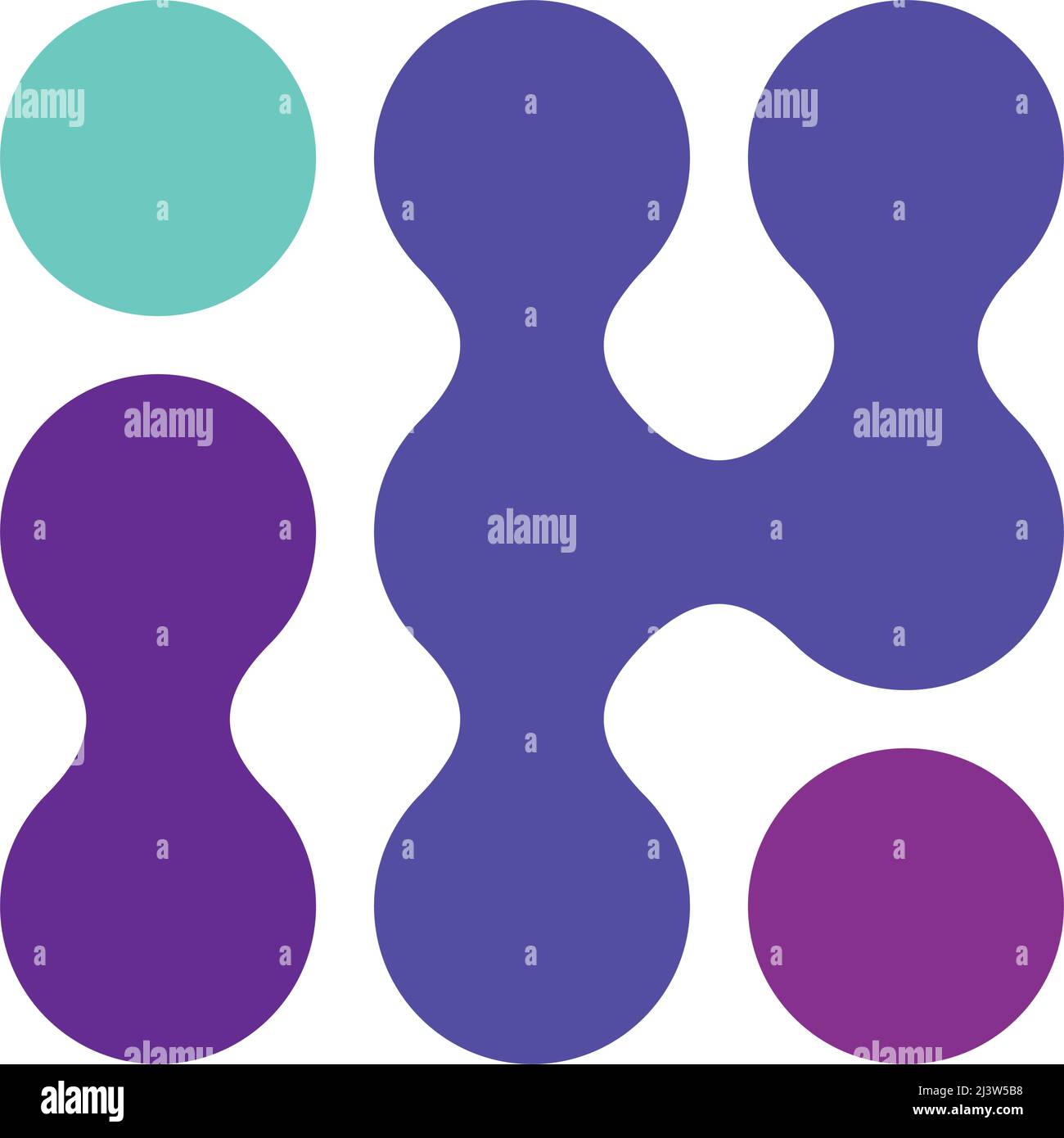 Metaball, connected dots, circles pattern, texture element. Stock vector illustration, clip-art ...