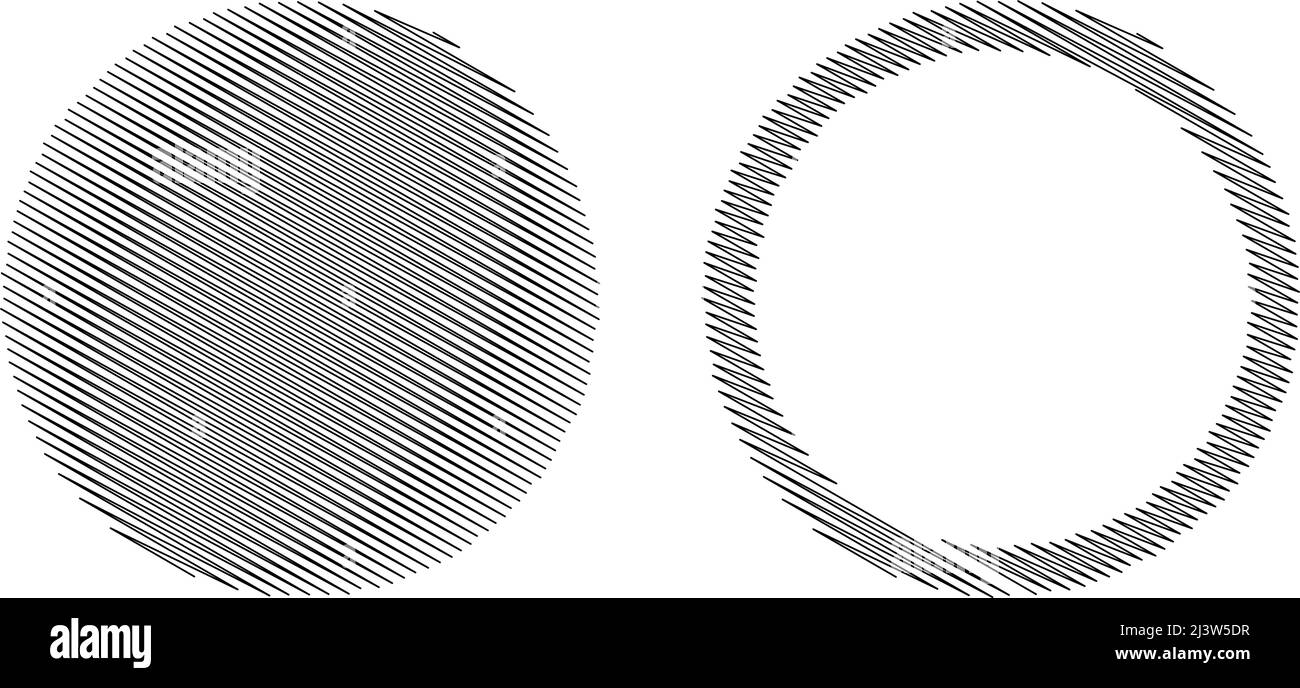 Circle and ring sketch, doodle, scrawl random lines vector elements ...