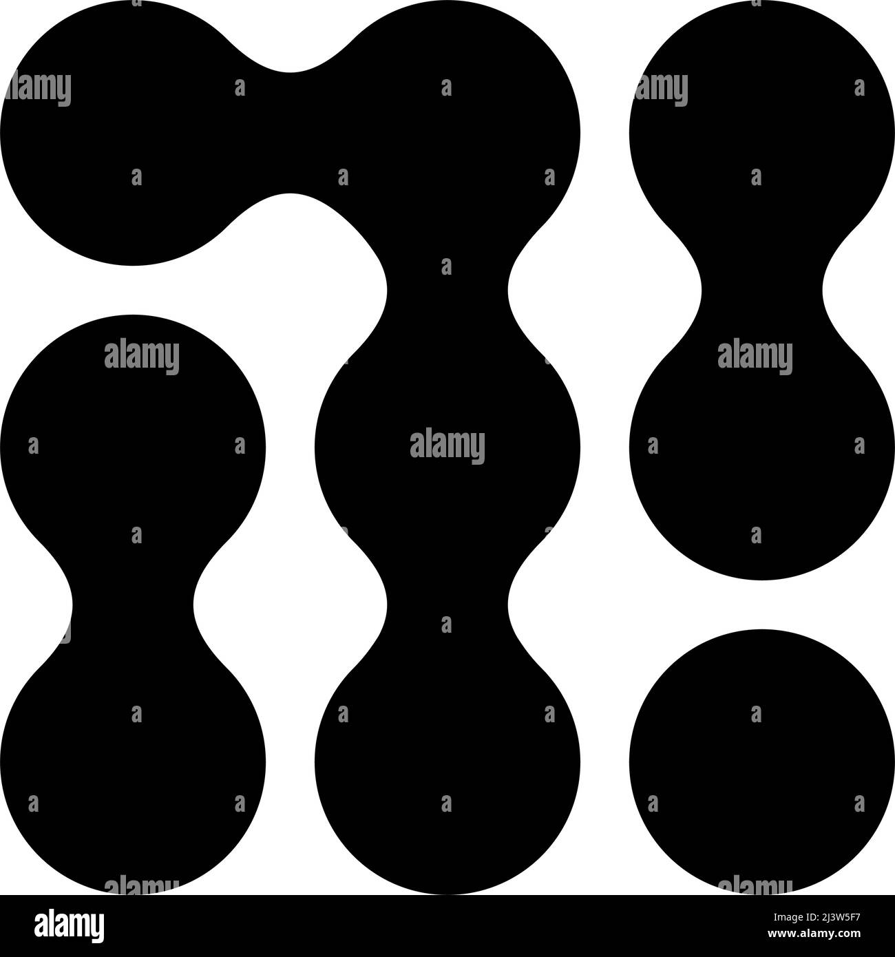 Metaball, connected dots, circles pattern, texture element. Stock vector illustration, clip-art ...