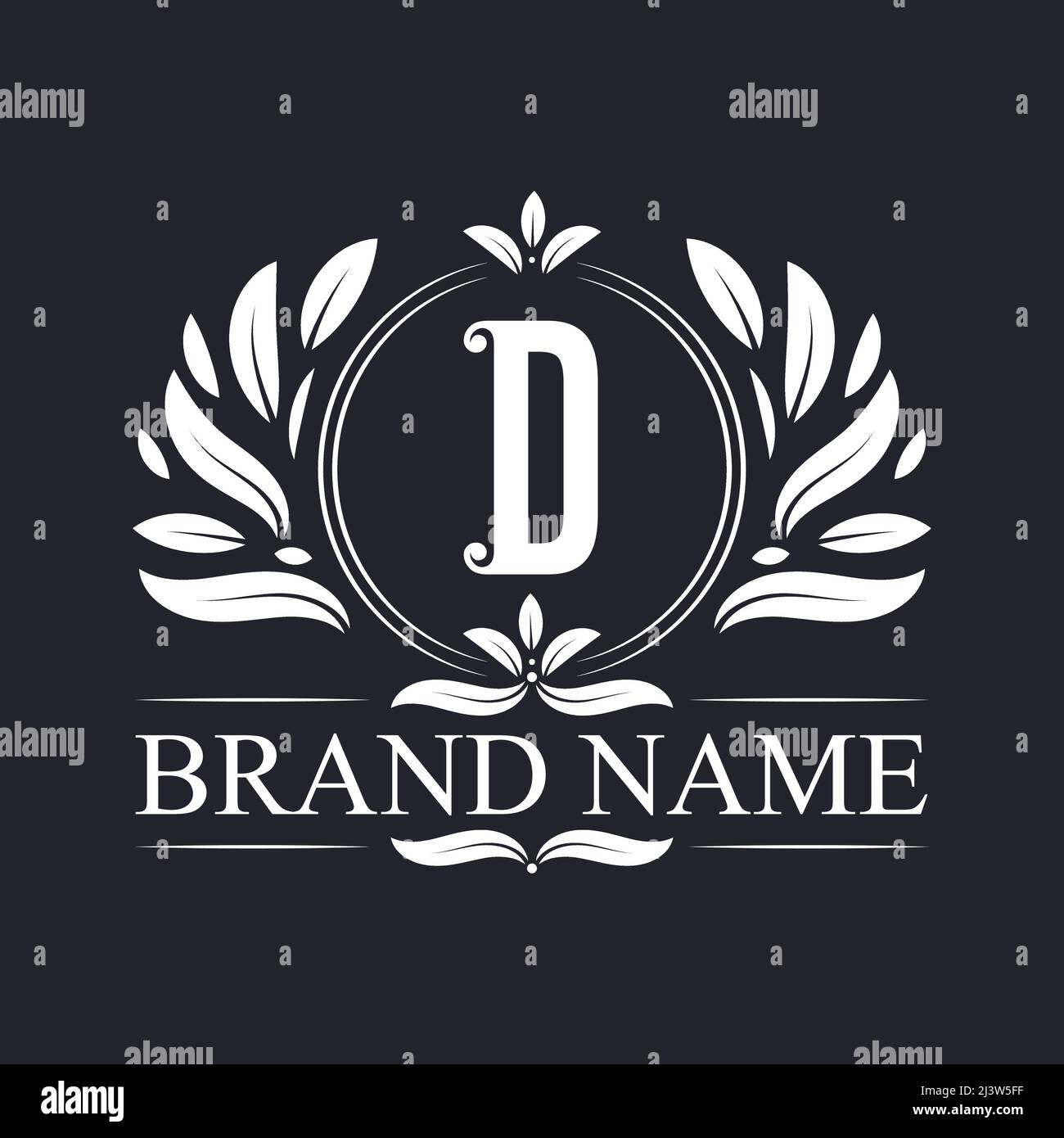 Vintage ornamental D logo design. Luxurious & elegant alphabet D letter ...