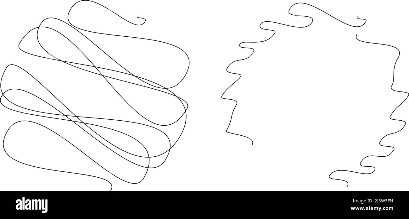 Circle and ring sketch, doodle, scrawl random lines vector elements ...