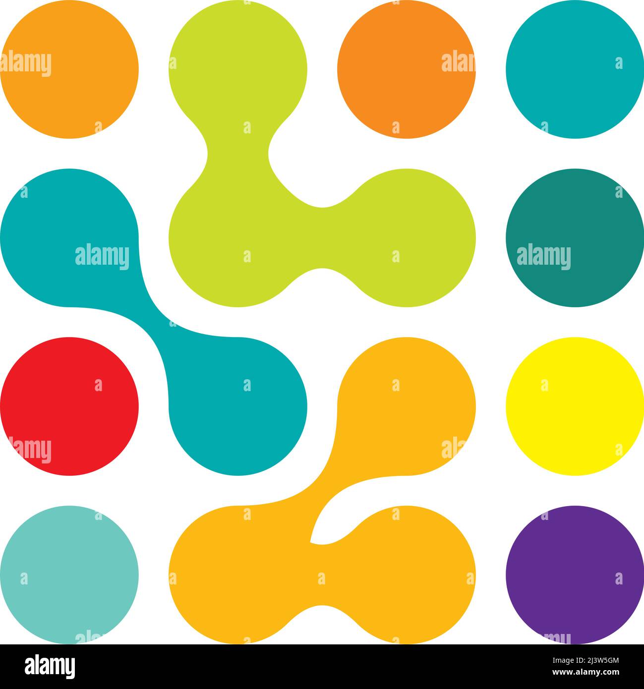 Metaball, connected dots, circles pattern, texture element. Stock vector illustration, clip-art ...