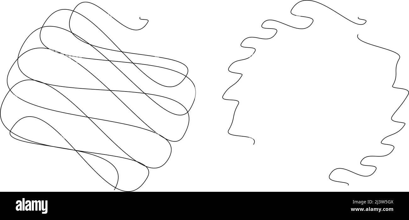 Circle and ring sketch, doodle, scrawl random lines vector elements ...