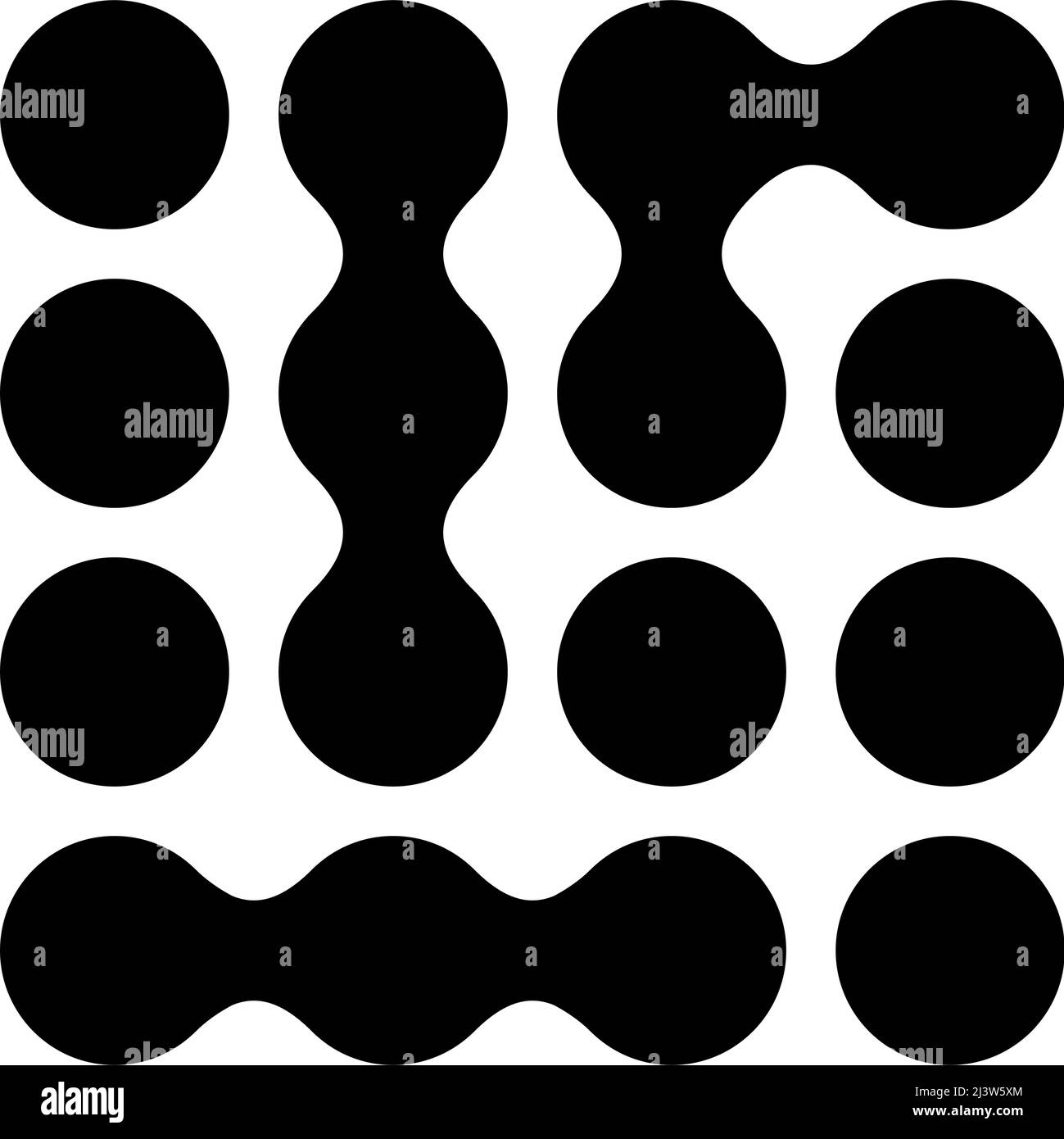 Metaball, connected dots, circles pattern, texture element. Stock vector illustration, clip-art ...