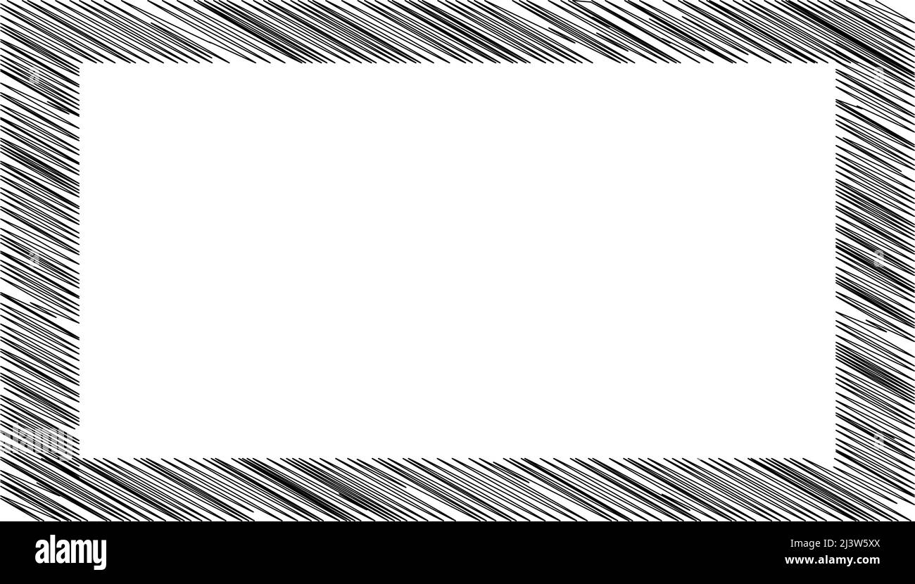 Scribble, sketch lines rectangle plane. Squiggly, zig-zag, criss-cross ...