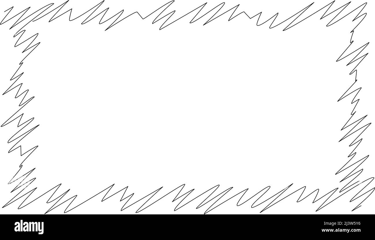 Scribble, sketch lines rectangle plane. Squiggly, zig-zag, criss-cross ...