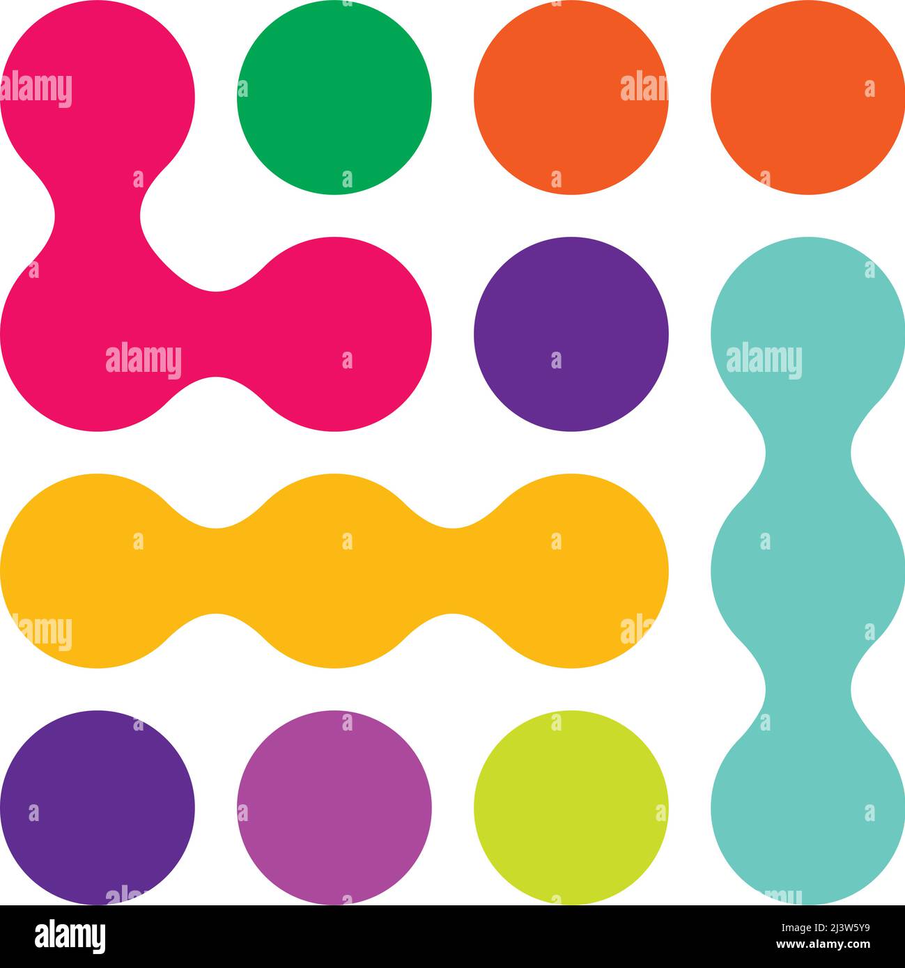 Metaball, connected dots, circles pattern, texture element. Stock ...