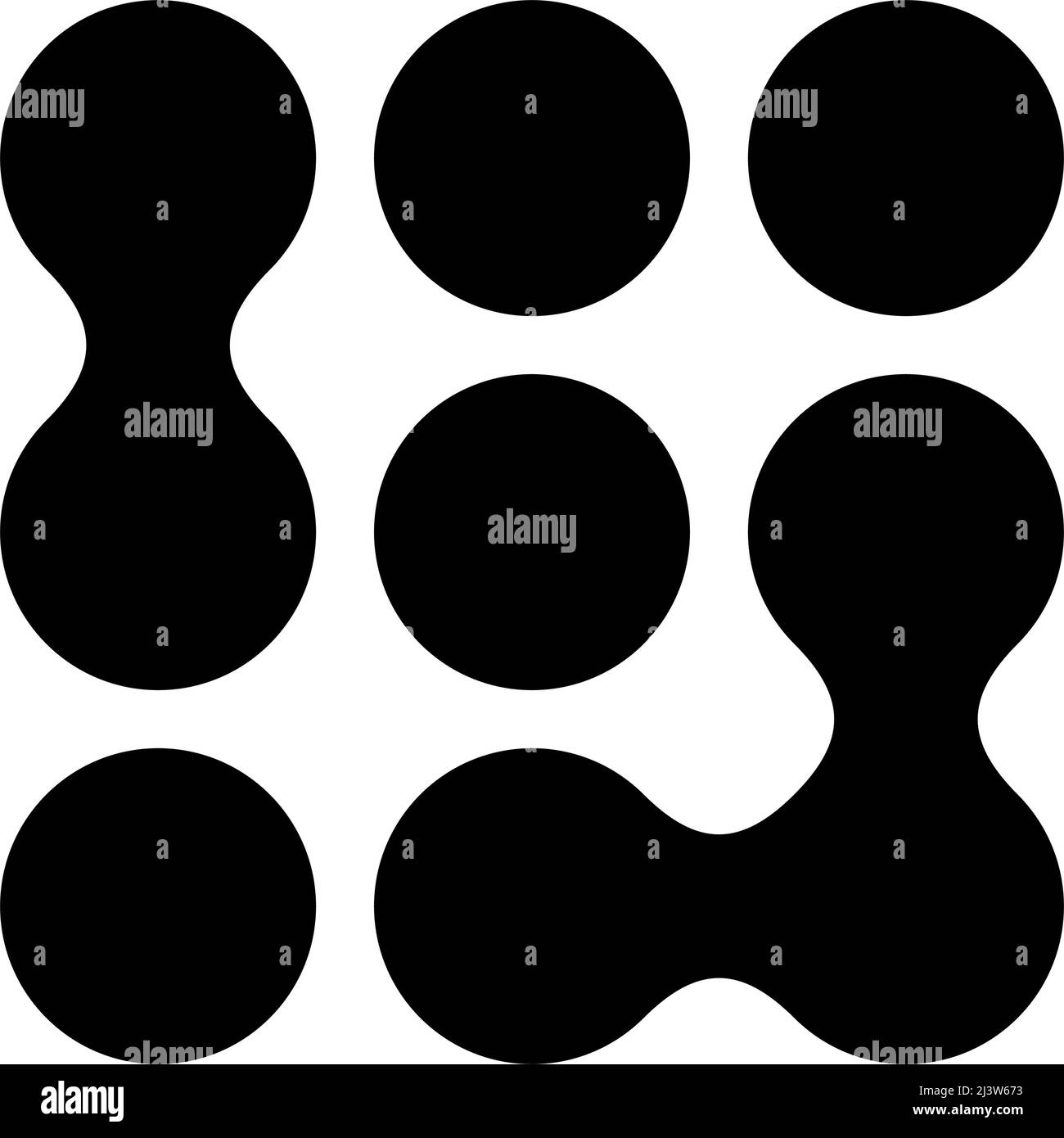 Metaball, connected dots, circles pattern, texture element. Stock vector illustration, clip-art ...