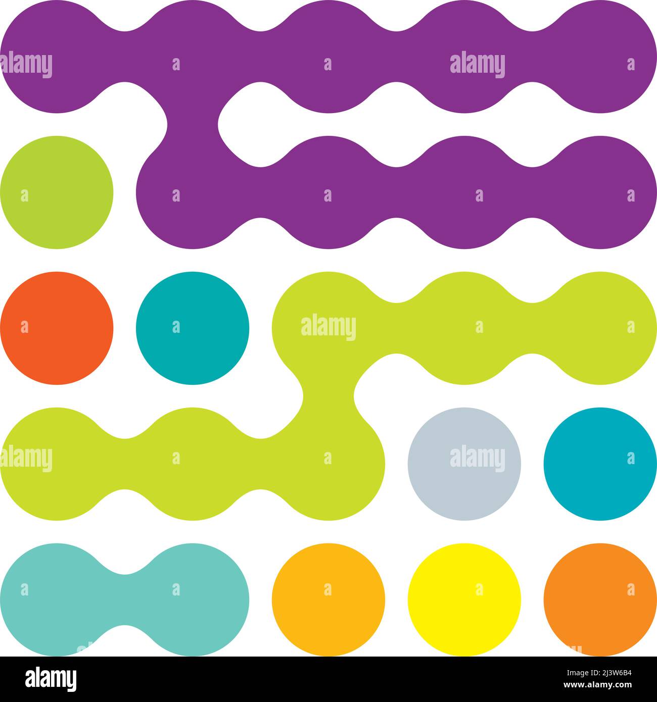 Metaball, connected dots, circles pattern, texture element. Stock vector illustration, clip-art ...