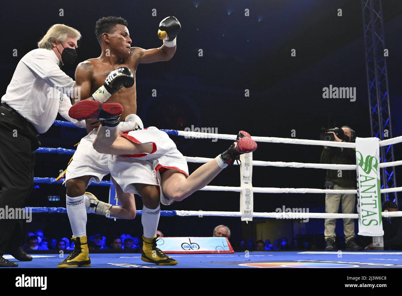 Christian Gasparri (ITA) vs Santiago Garces (COL) during the IBO World ...