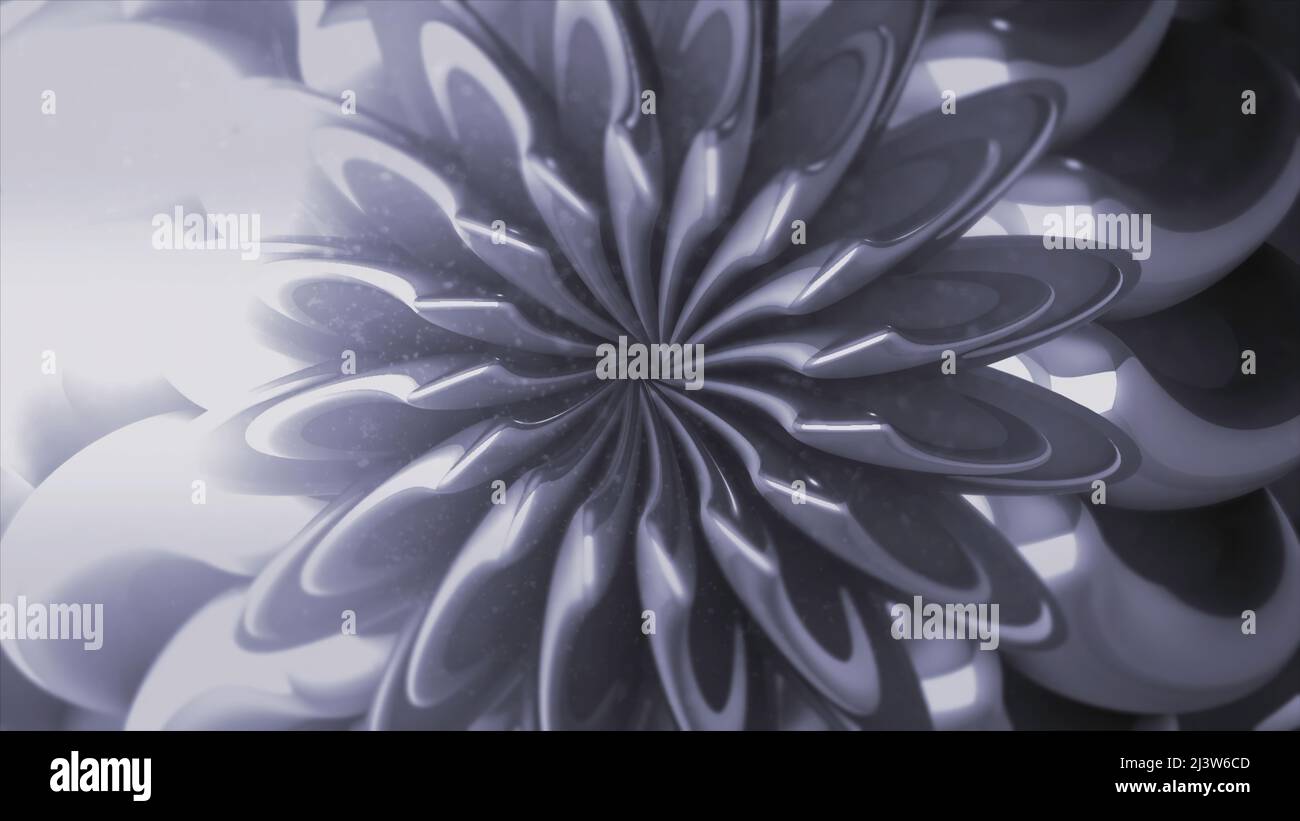 3d floral pattern changing shape. Motion. Psychedelic 3d flower changes ...