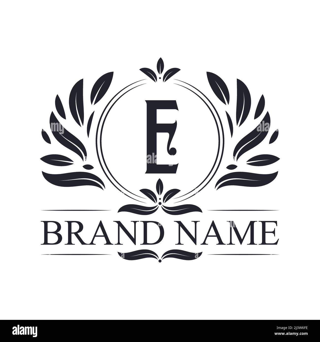 Golden vintage ornamental alphabet E logo design. Luxurious golden elegant letter E logo design ...