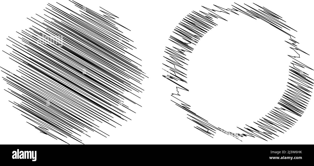 Circle and ring sketch, doodle, scrawl random lines vector elements ...