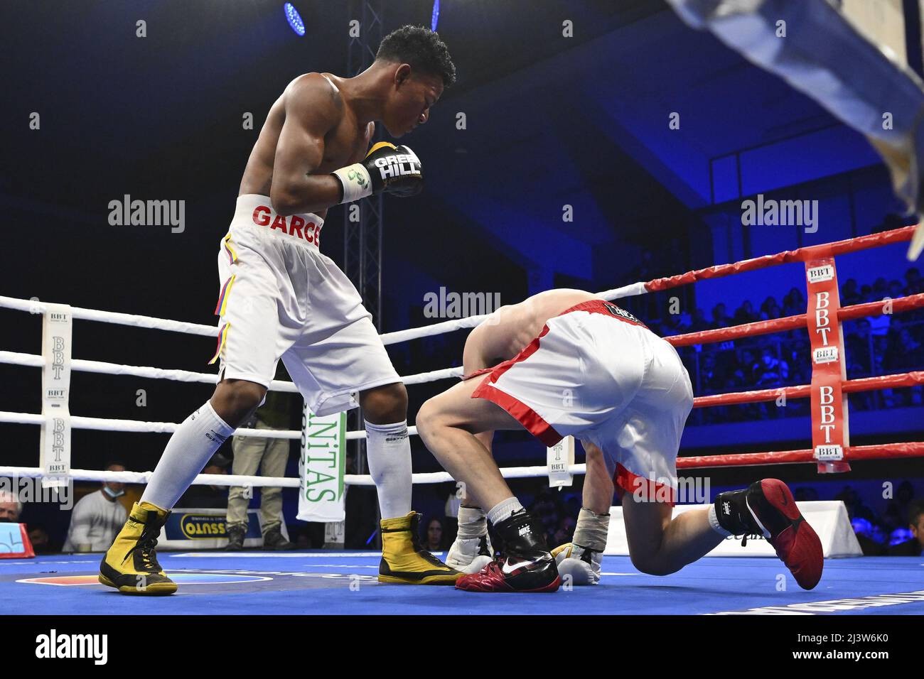 Christian Gasparri (ITA) vs Santiago Garces (COL) during the IBO World ...