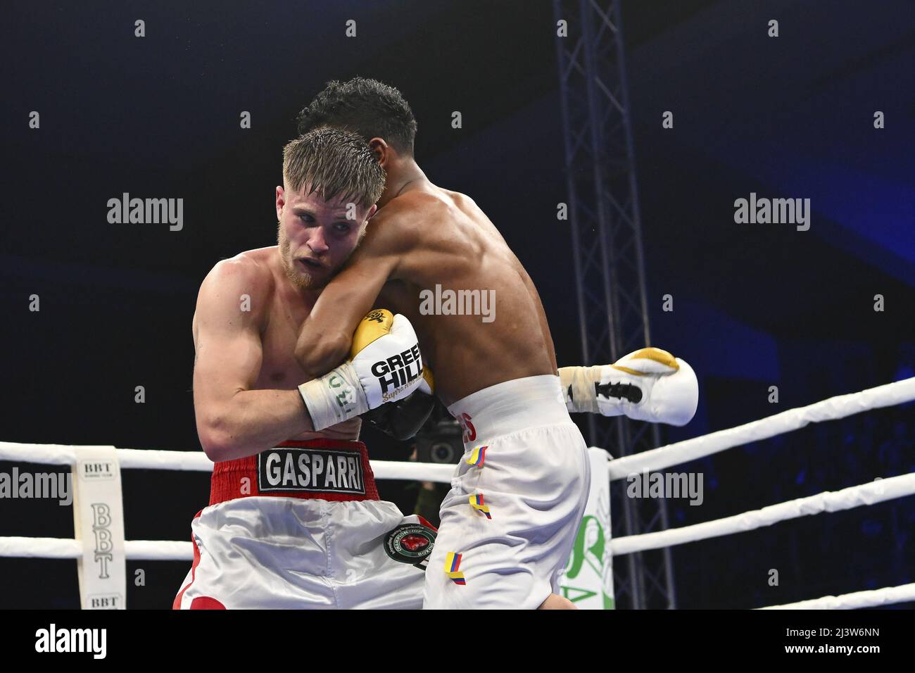 Christian Gasparri (ITA) vs Santiago Garces (COL) during the IBO World ...