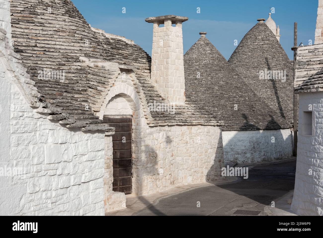 Alberobello town in Italy, famous for its traditional trullo houses ...
