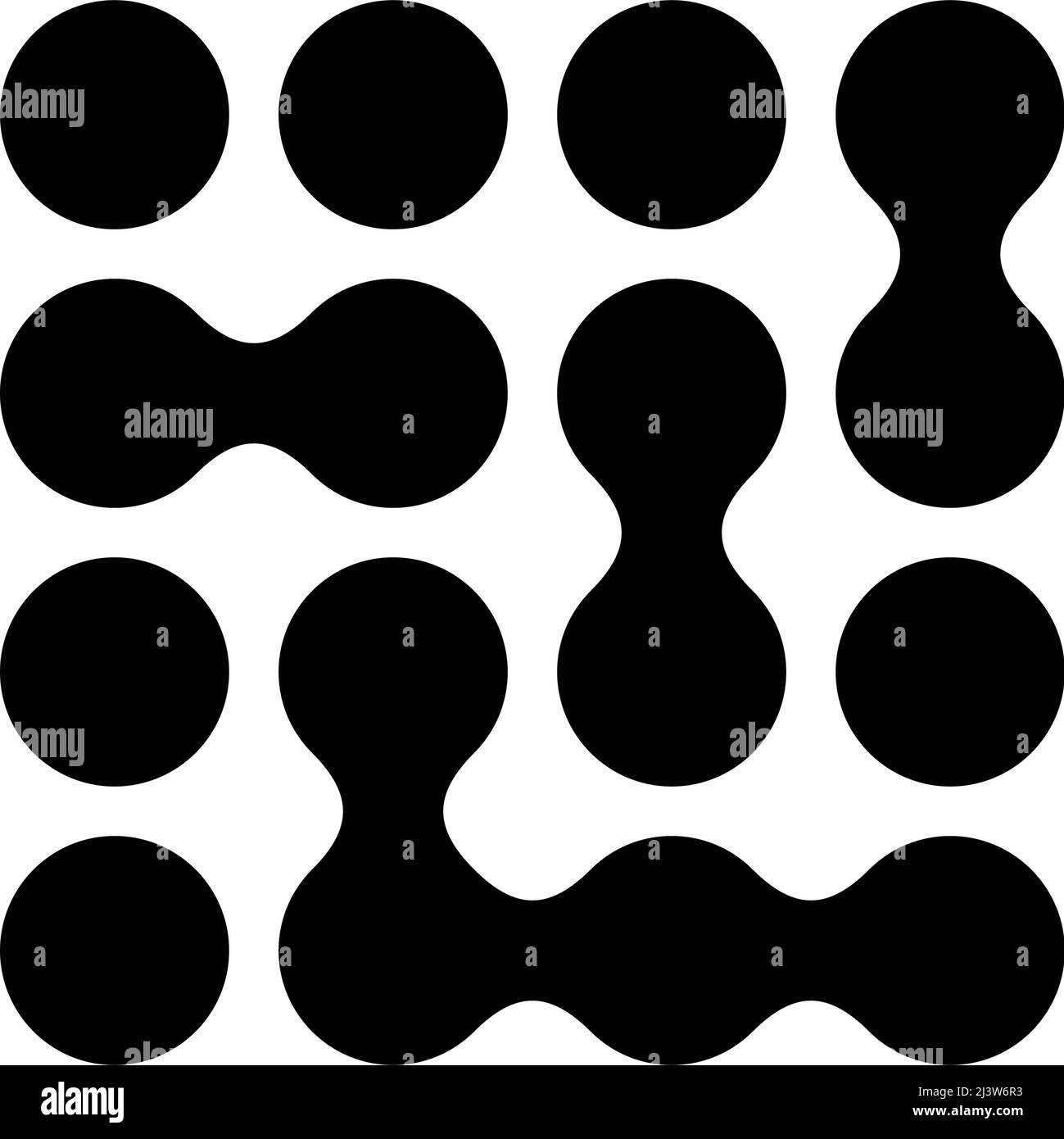 Metaball, connected dots, circles pattern, texture element. Stock ...