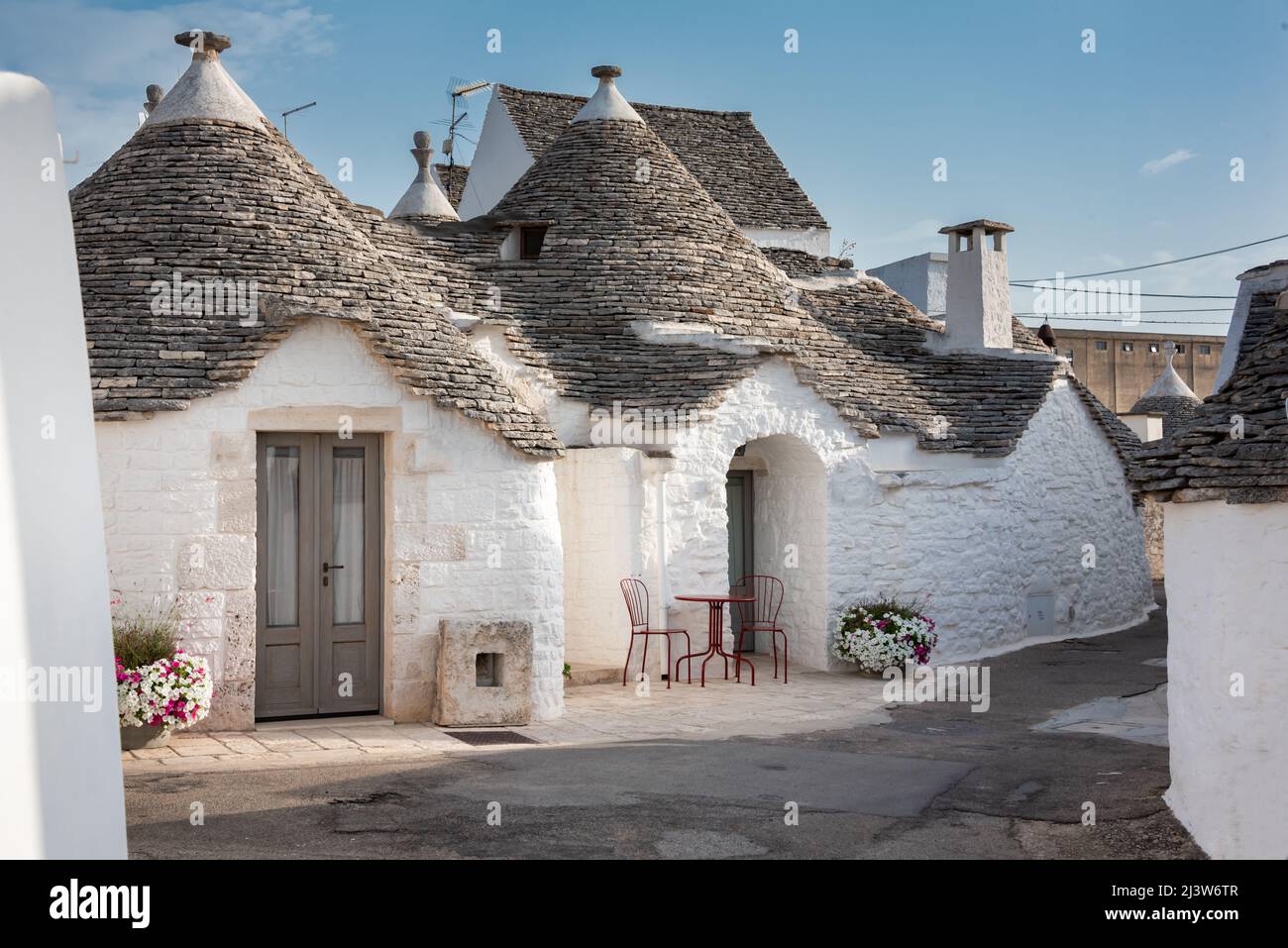 Alberobello town in Italy, famous for its traditional trullo houses ...