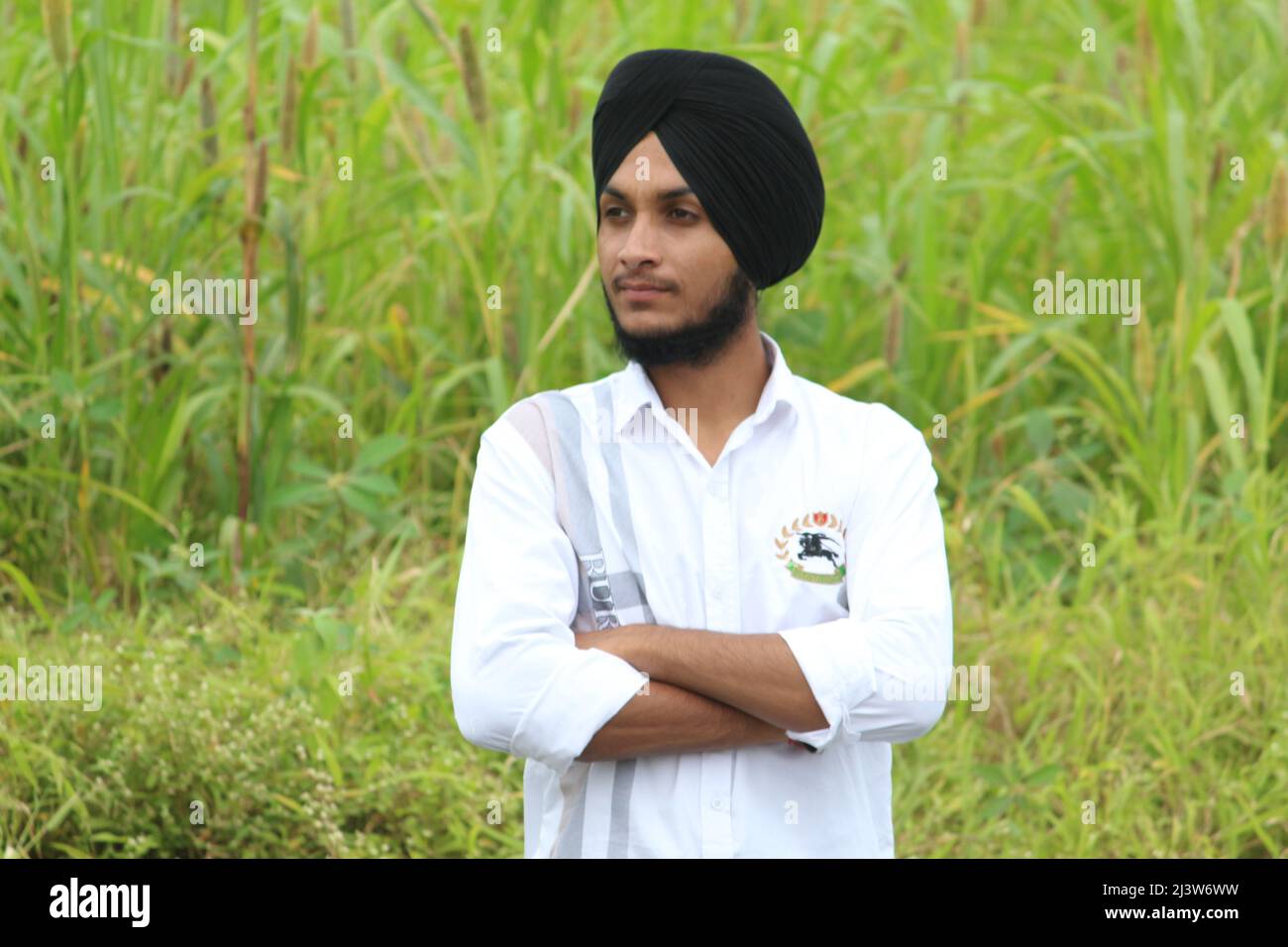 portrait of Young happy Indian sikh handsome man with smile, Mumbai ...