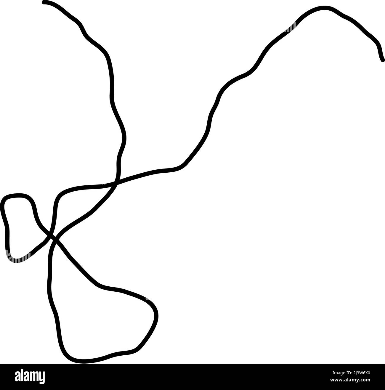 Wavy, waving, billowy, squiggle and squiggly line. Irregular random ...