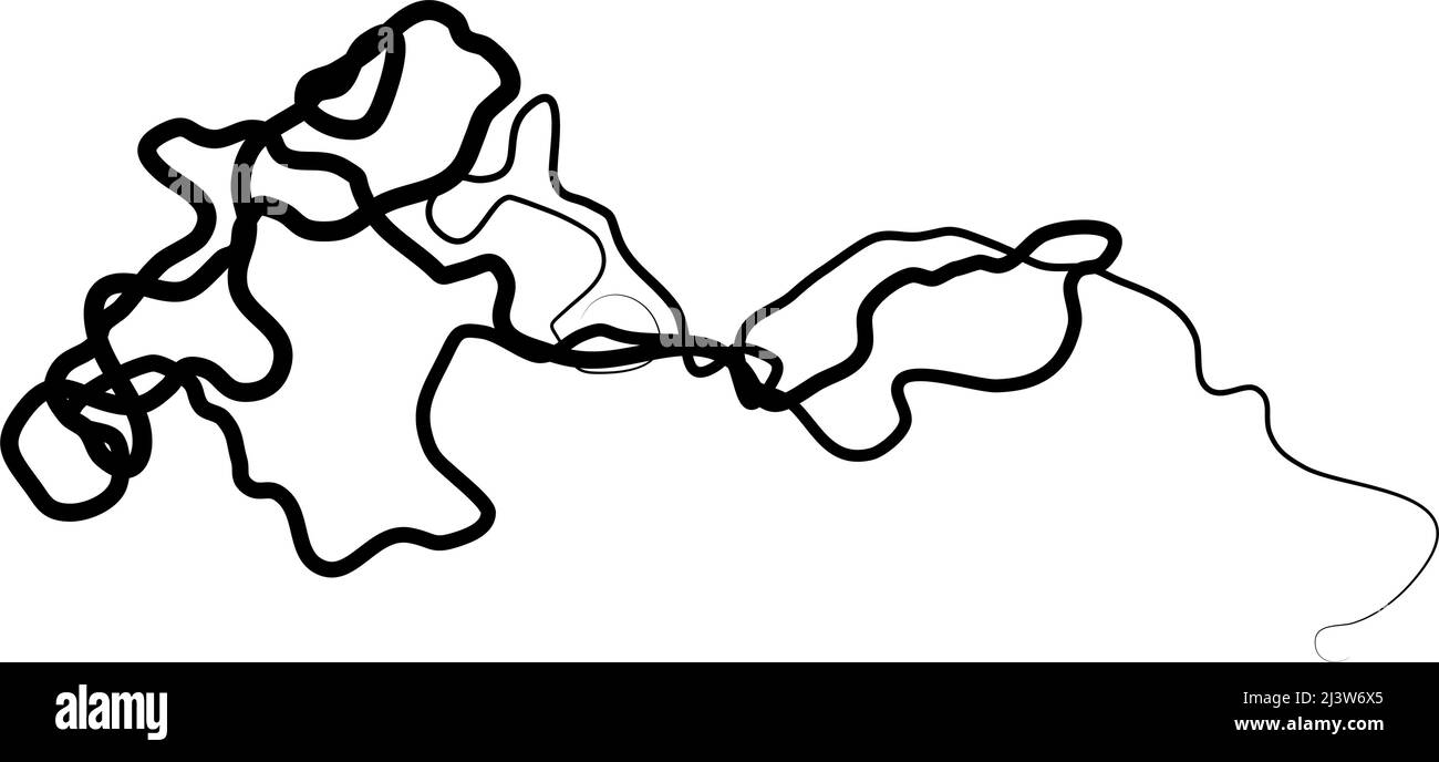 Wavy, waving, billowy, squiggle and squiggly line. Irregular random ...