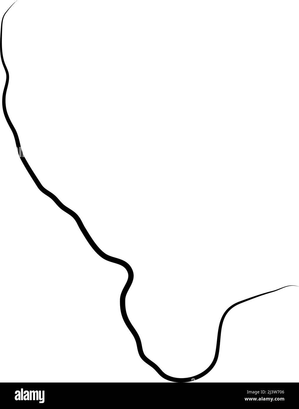 Wavy, waving, billowy, squiggle and squiggly line. Irregular random ...