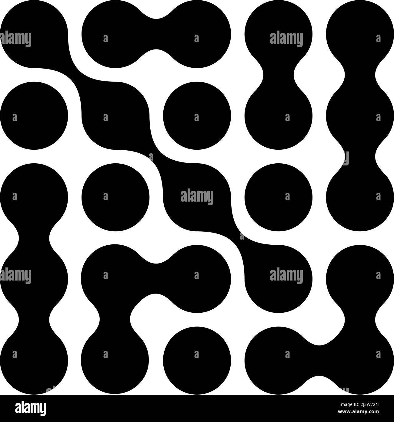 Metaball, connected dots, circles pattern, texture element. Stock vector illustration, clip-art ...