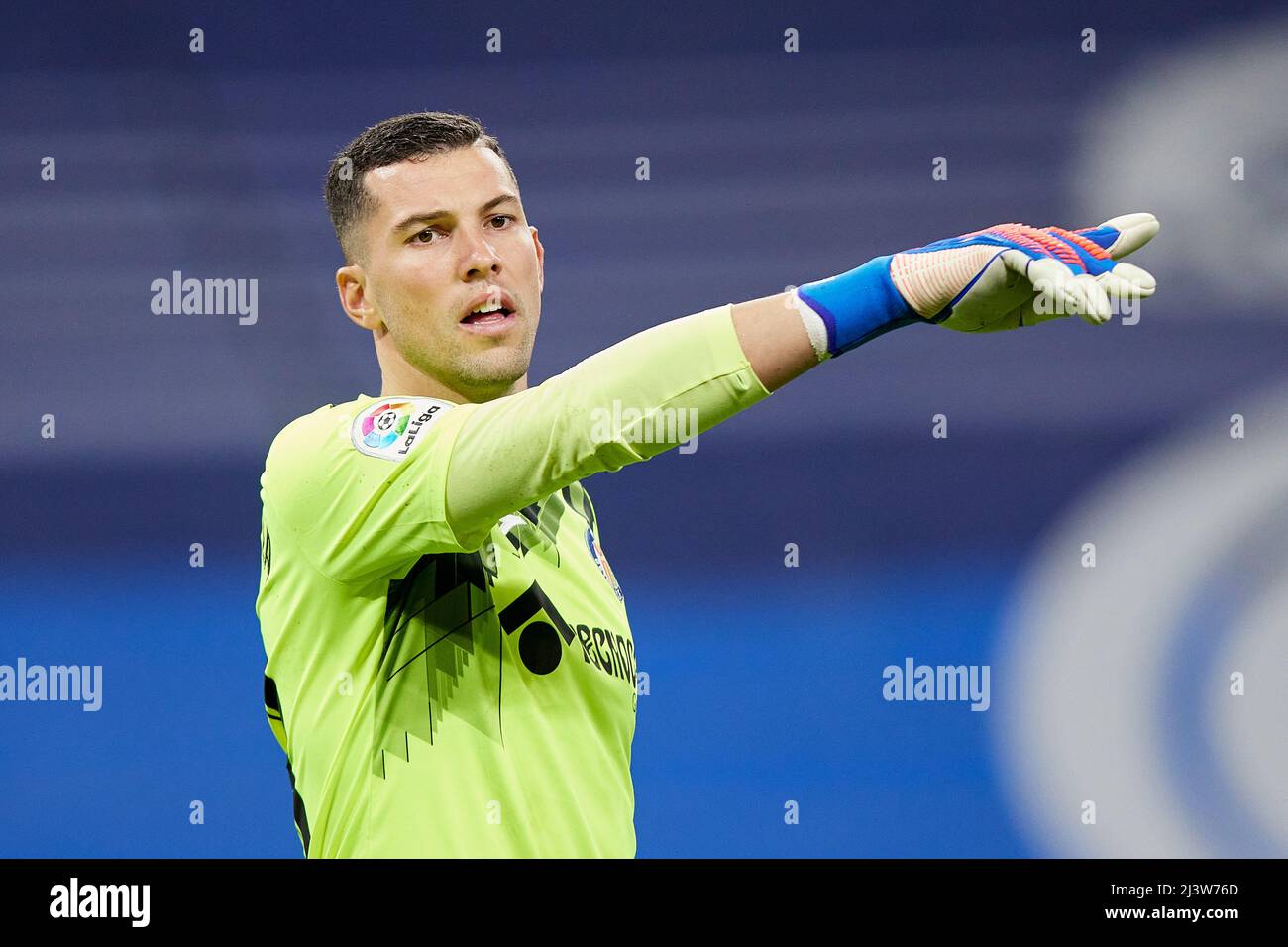David Soria of Getafe CF during the La Liga match between Real Madrid ...