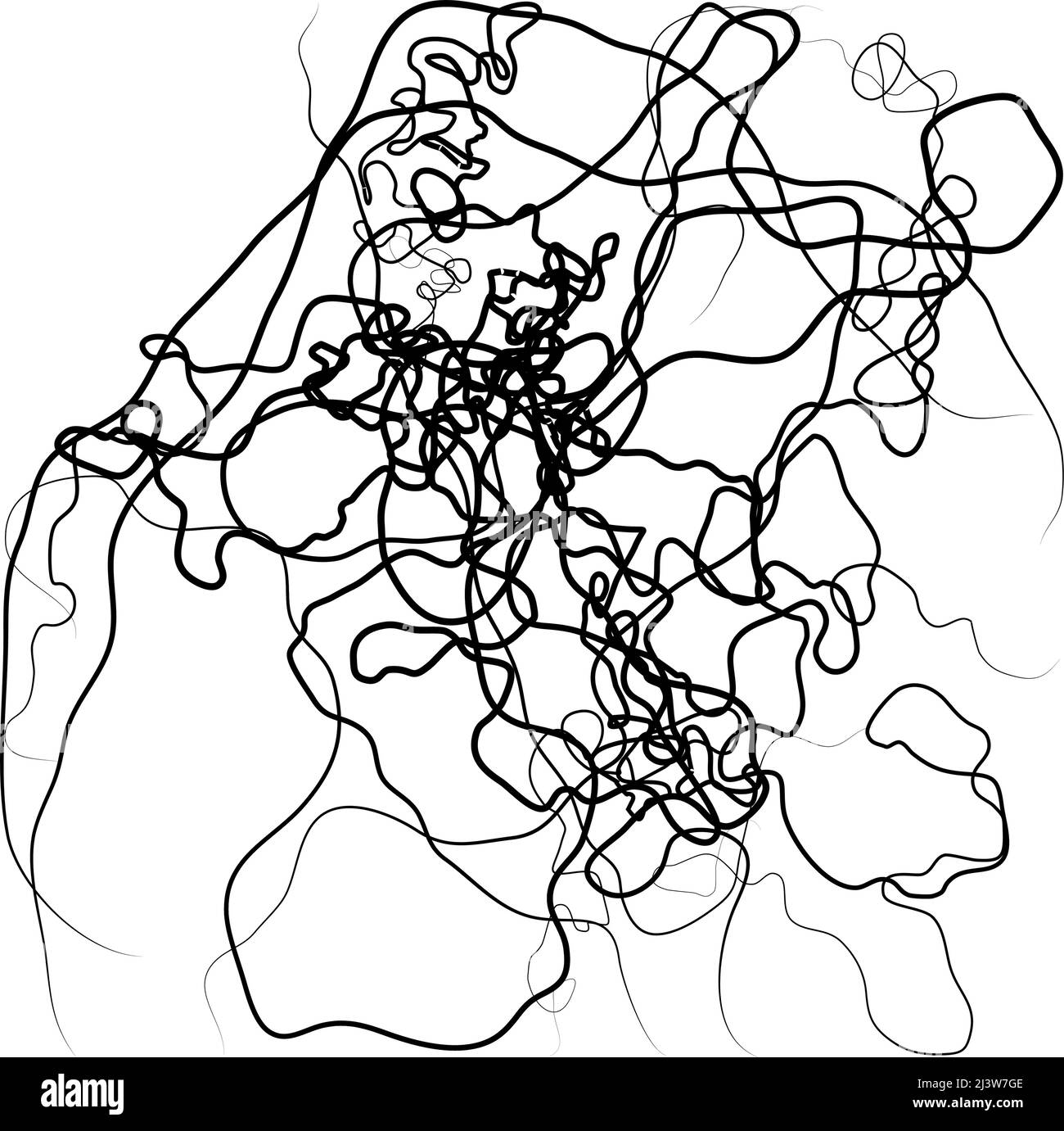 Wavy, waving, billowy, squiggle and squiggly line. Irregular random ...