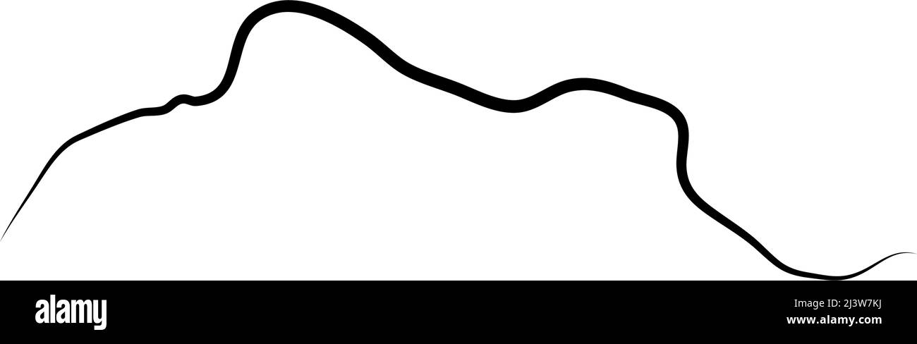 Wavy, waving, billowy, squiggle and squiggly line. Irregular random ...