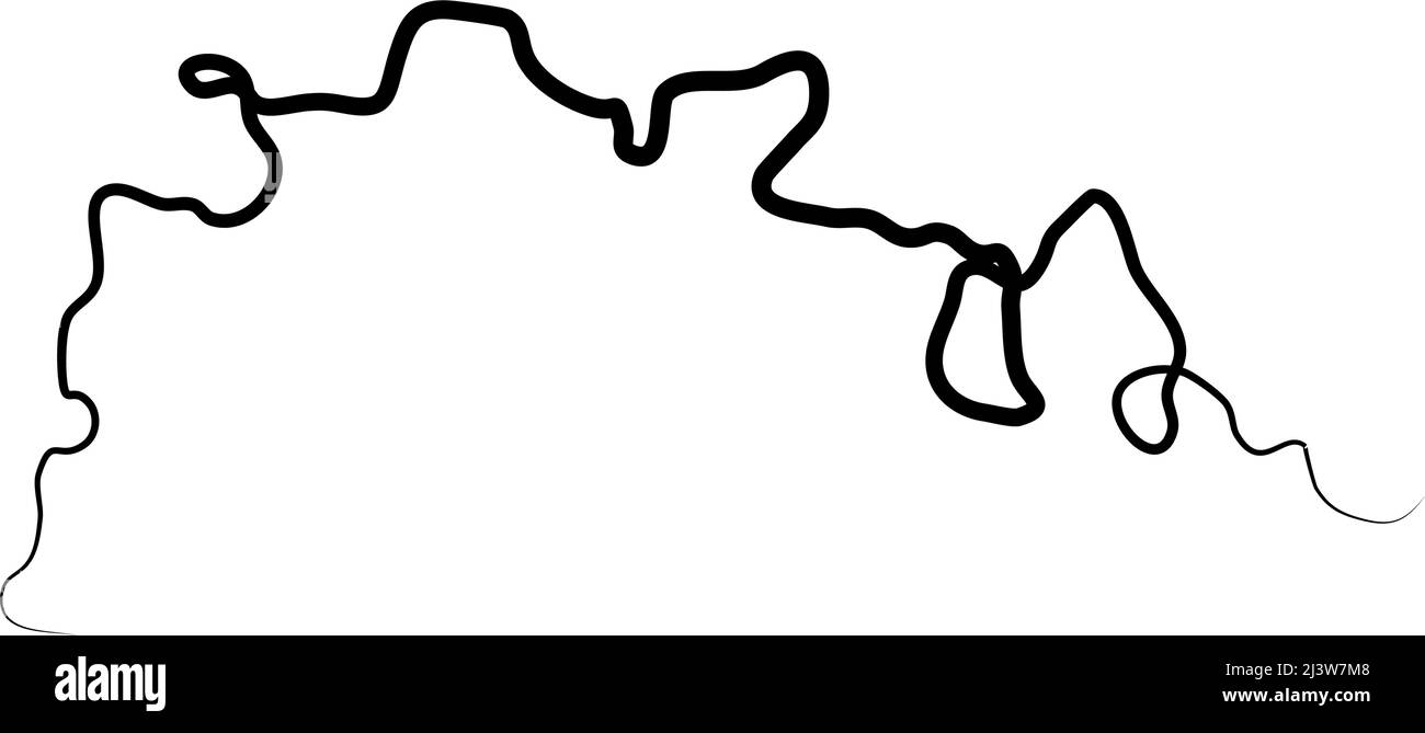 Wavy, waving, billowy, squiggle and squiggly line. Irregular random ...