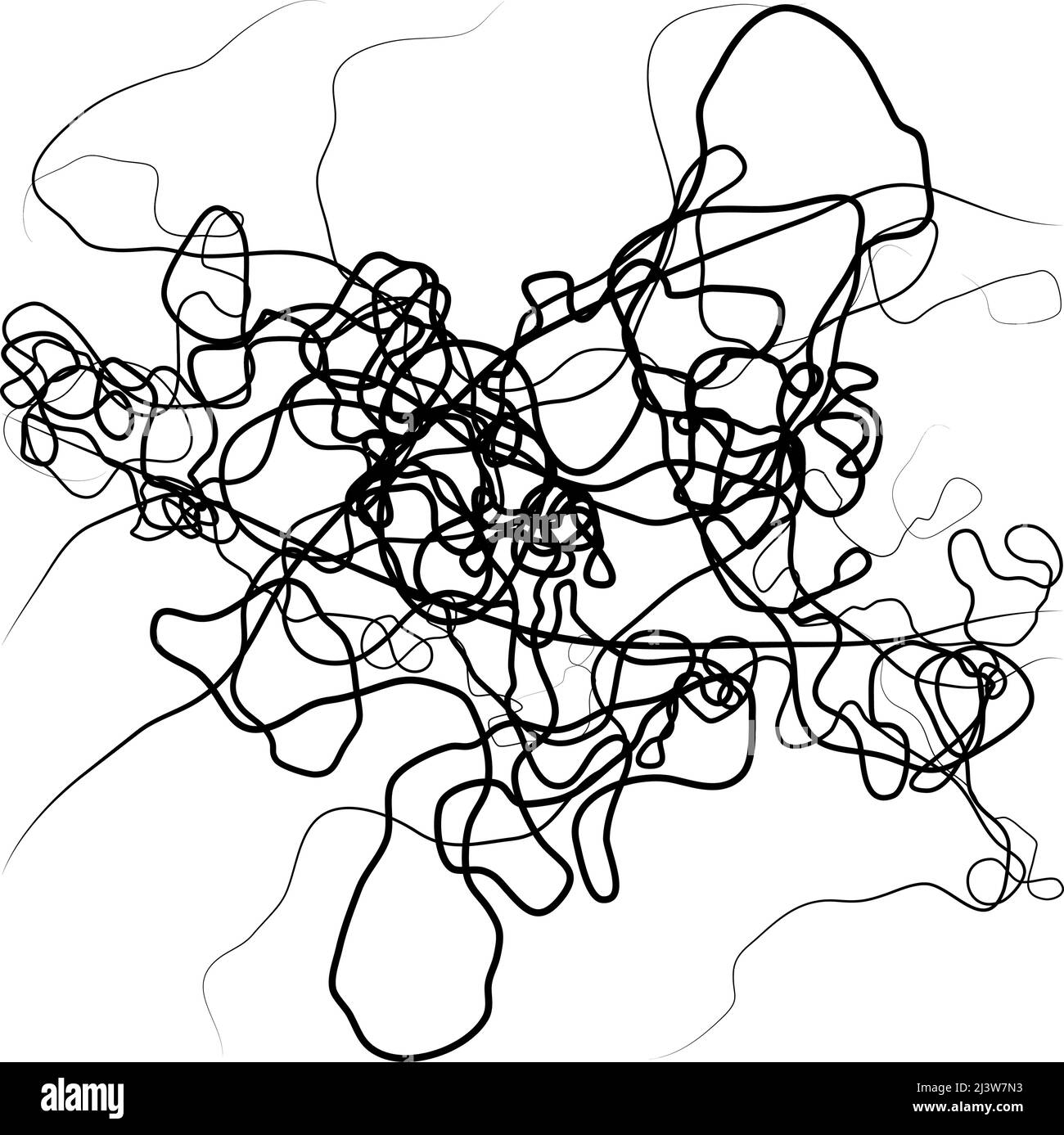 Wavy, waving, billowy, squiggle and squiggly line. Irregular random ...